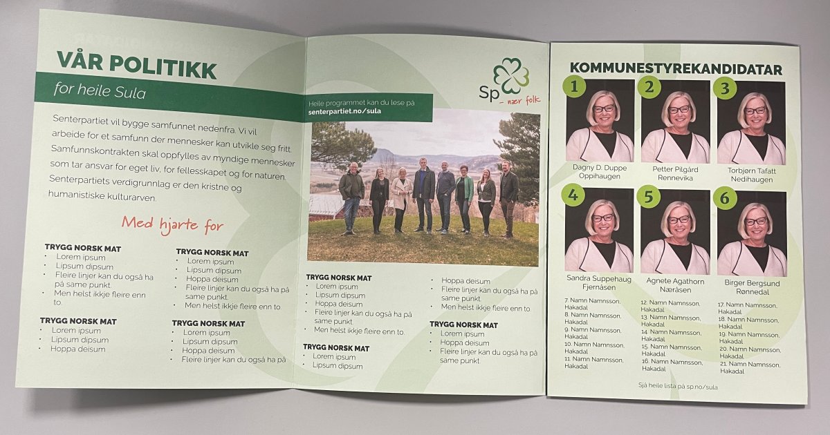 Malar og trykksaker - Senterpartiet